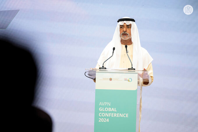 In the presence of Theyab bin Mohamed bin Zayed, Nahyan bin Mubarak opens AVPN Global Conference ...